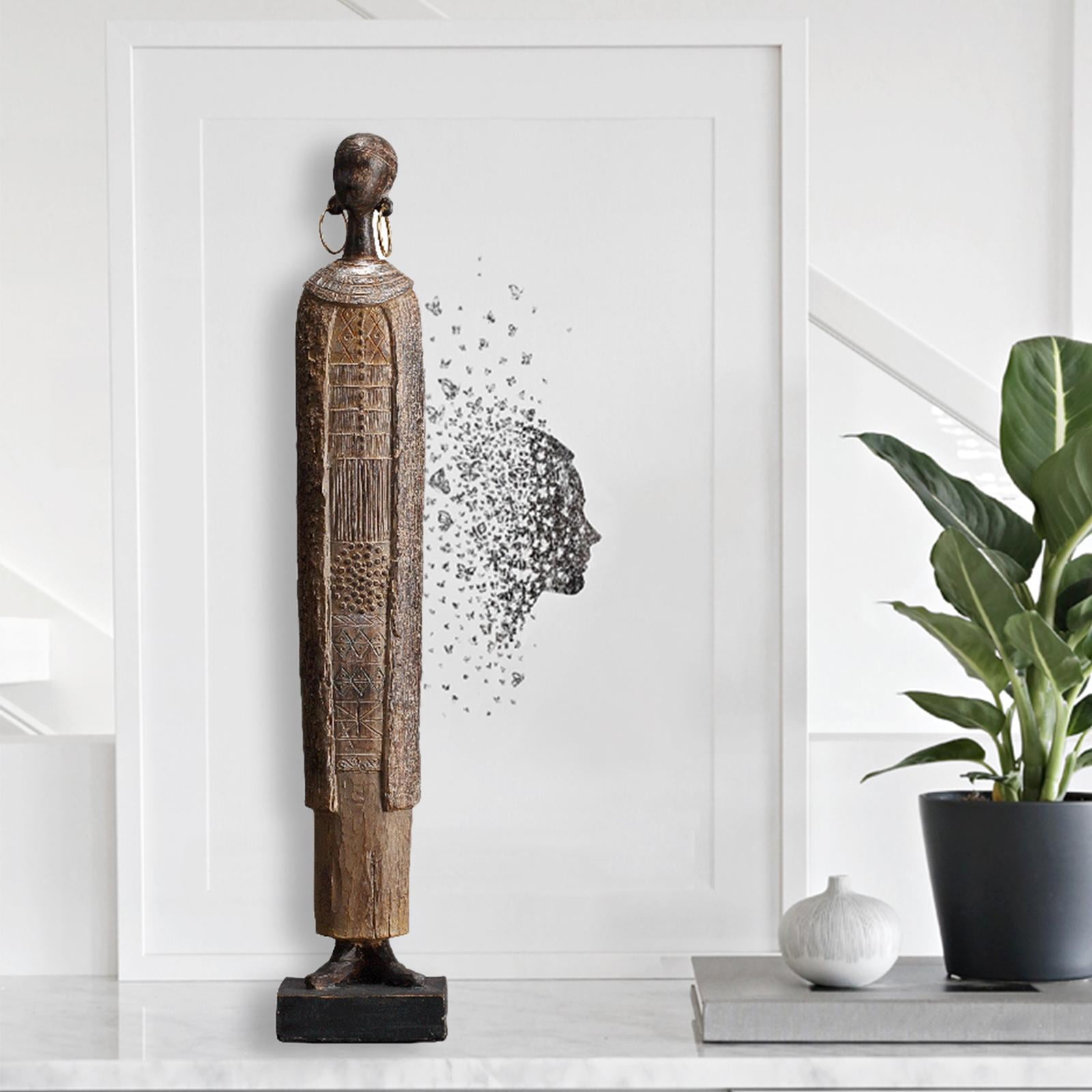 Ethnic African Statue Sculpture Resin Figurine Tribal Woman Human Decor ...