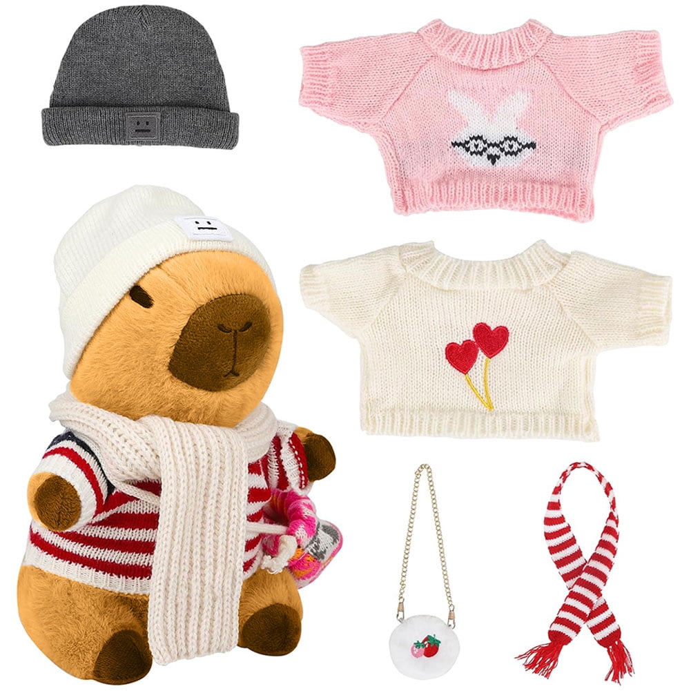 Kawaii Capybara Toy Cute Plush Diy Con Ropa Y Accesorios 3 Piezas ...