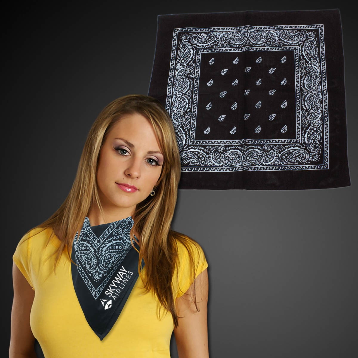 22 INCH X 22 INCH BLACK BANDANA - Walmart.com