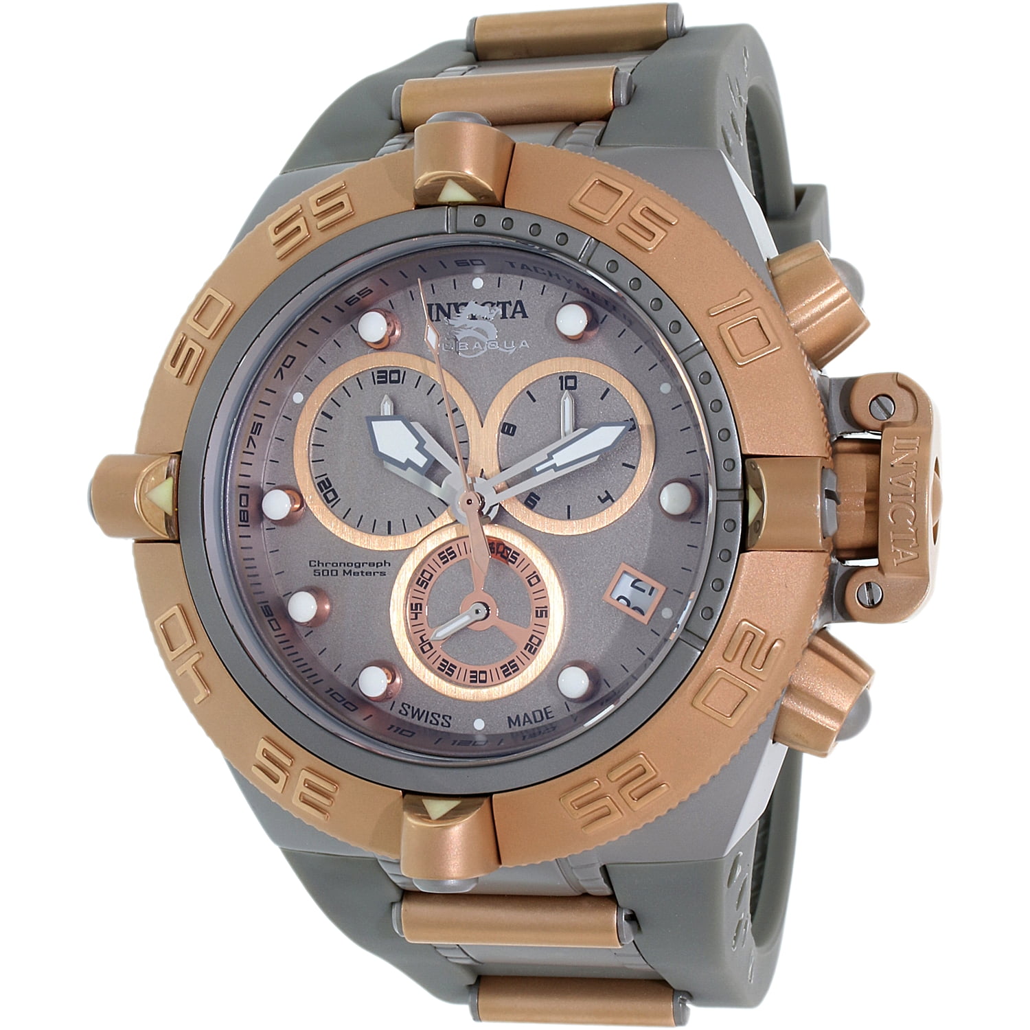 Invicta Men's Subaqua 17209 Bronze Rubber Swiss Chronograph Watch ...