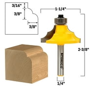7/16" Diameter X 1" Height Straight Router Bit - 1/4" Shank - Yonico ...