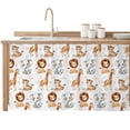 Cartoon Lions Giraffe Tiger Cabinet Curtains 28" W x 51" L Cute Animal ...