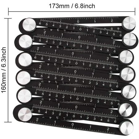 Multi-angle Ruler, 12 Sides Adjustable Aluminum Alloy Measuring Jig ...