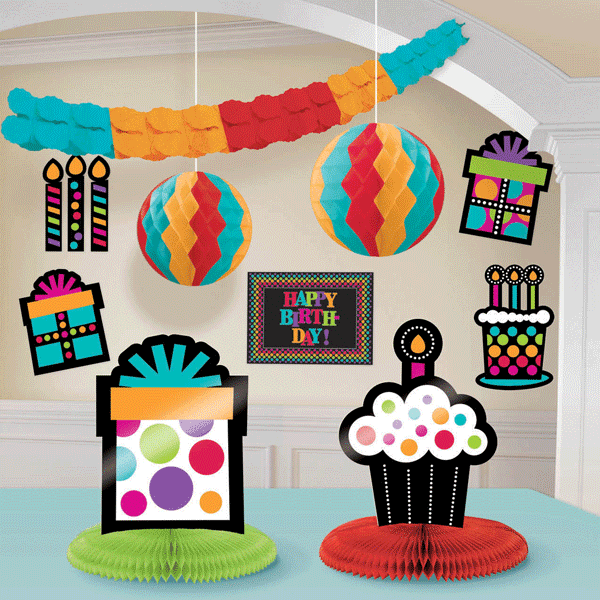 Happy Birthday 'Party On Celebration' Room Decorating Kit (10pc ...