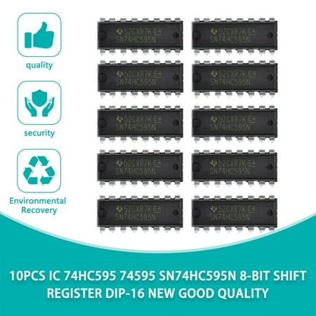 10PCS IC 74HC595 74595 SN74HC595N 8-Bit Shift Register DIP-16 NEW GOOD ...
