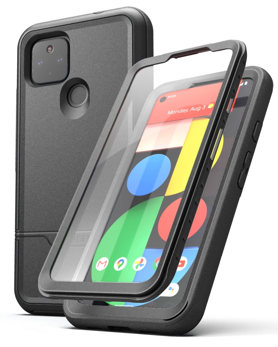 Encased Pixel 4a 5G Case with Screen Protector, Heavy Duty Full Body ...