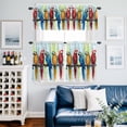 3 Piece Kitchen Curtains and Valances Set Colorful Birds Cafe Curtains ...