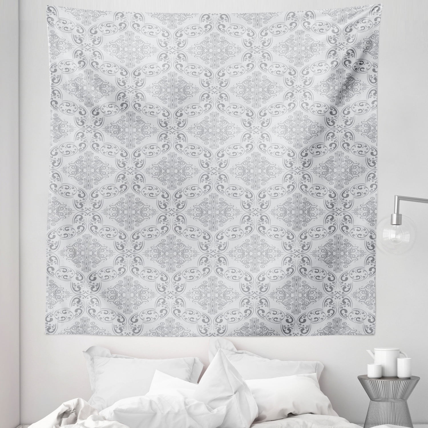 Grey Tapestry, Victorian Antique Tile Pattern with Royal Curlicues Old ...