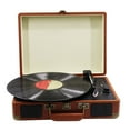 Vinyl Record Player Electric Phonograph Gramophone Speaker Leather Box ...