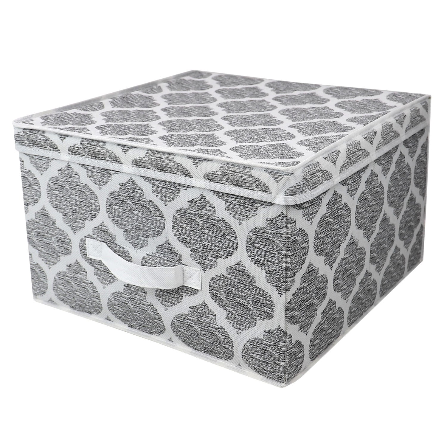 Home Basics Arabesque Storage Box, White, Jumbo, 16x16x10-Inches ...
