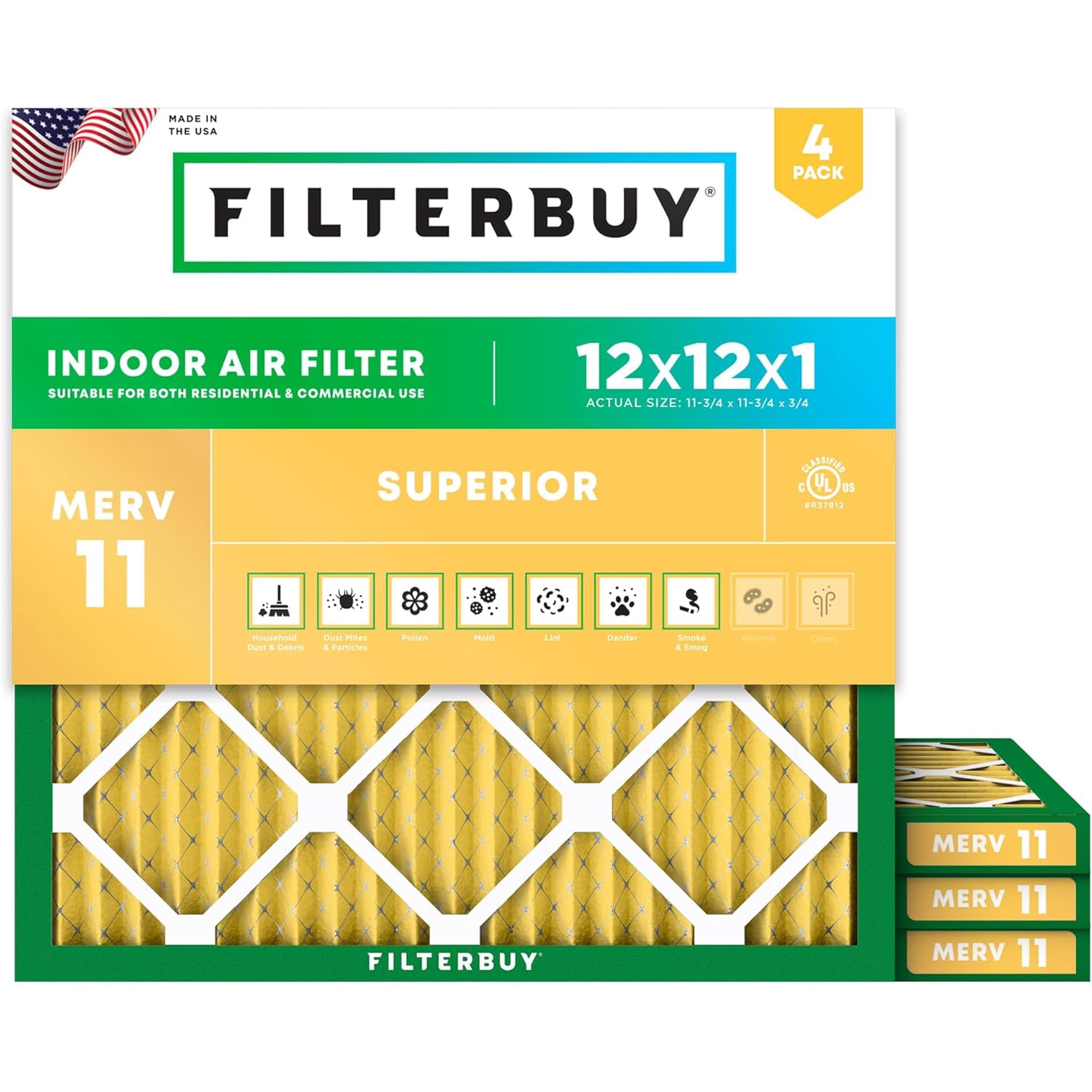 Click here for Filterbuy 12x12x1 Merv 11 (Mpr 1200) Allergen Defe... prices