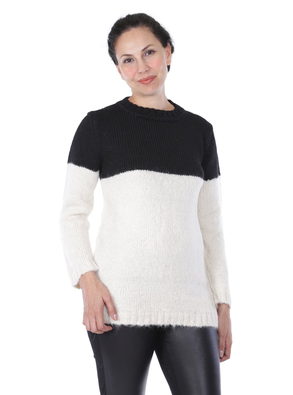 Inca Fashions - Colorblock Baby Alpaca and Suri Wool Pullover Sweater ...