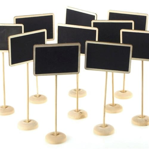 Chalkboard Rectangle Wooden Table Stand, 7-Inch, 10-Piece - Walmart.com