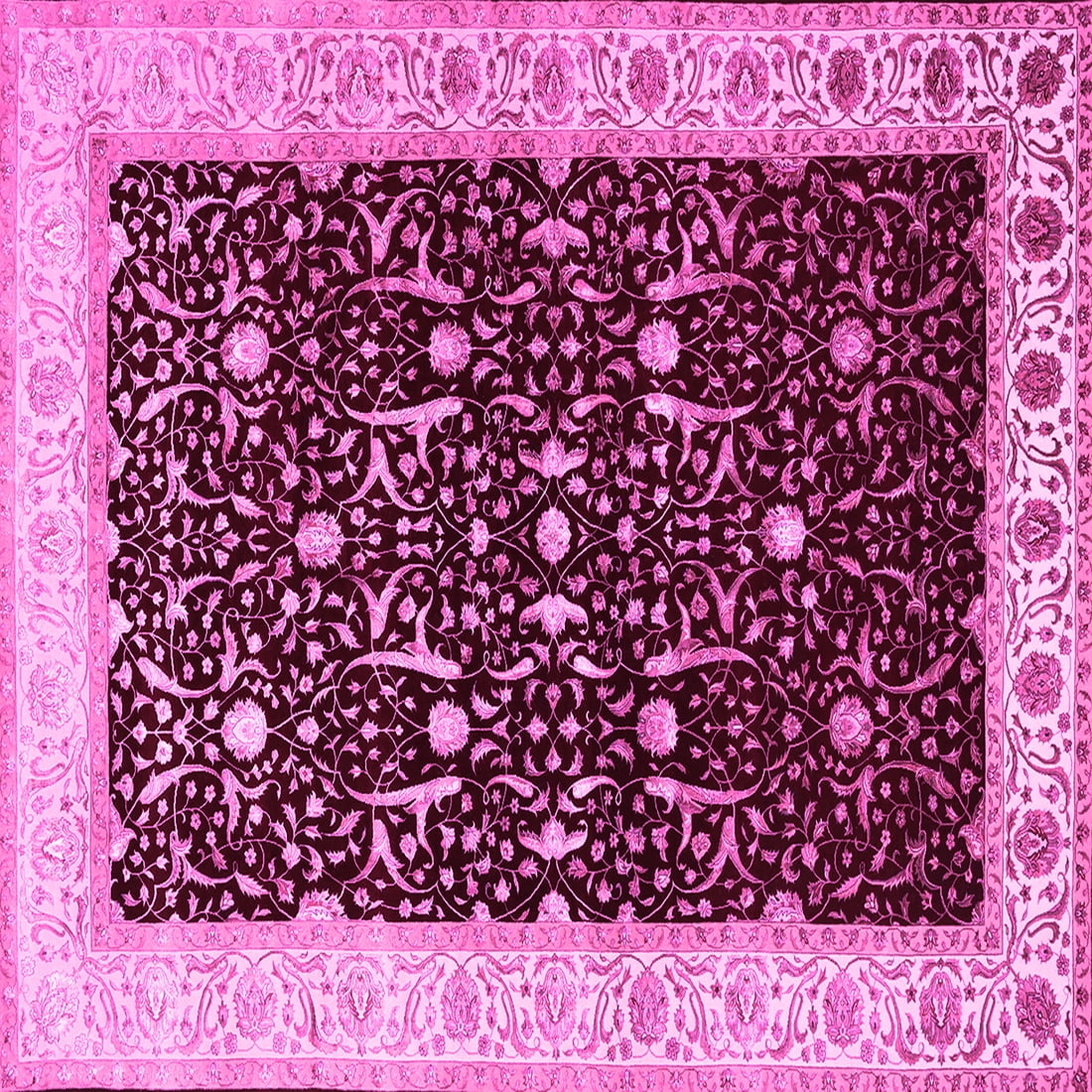 Ahgly Company Indoor Square Persian Pink Traditional Area Rugs, 6 ...