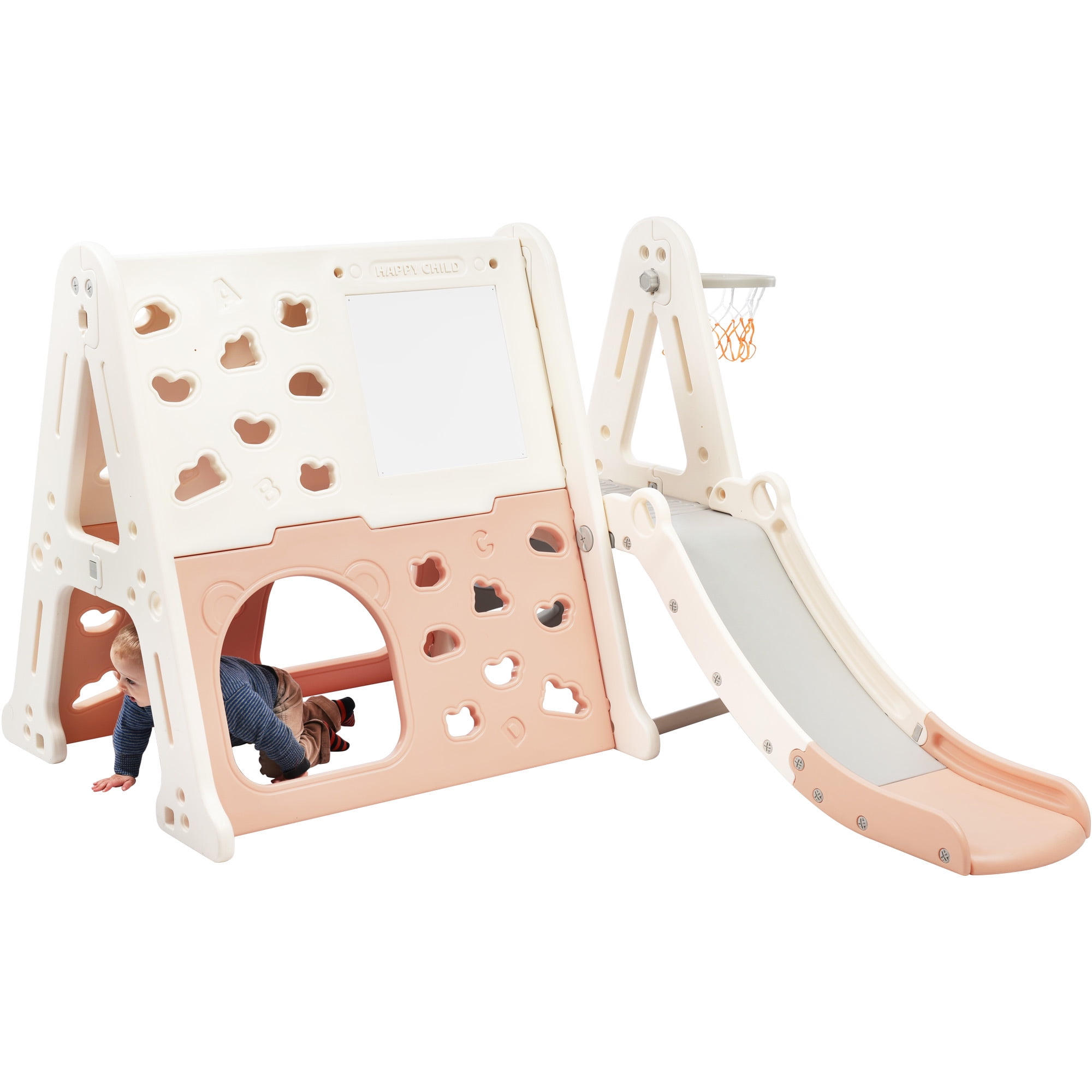 EUROCO 7-in-1 Toddler Climber and Slide Set Kids Playground Climber ...