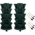 Stacking Flower Pot - 5-Tier Indoor Outdoor Vertical Stackable Plastic ...