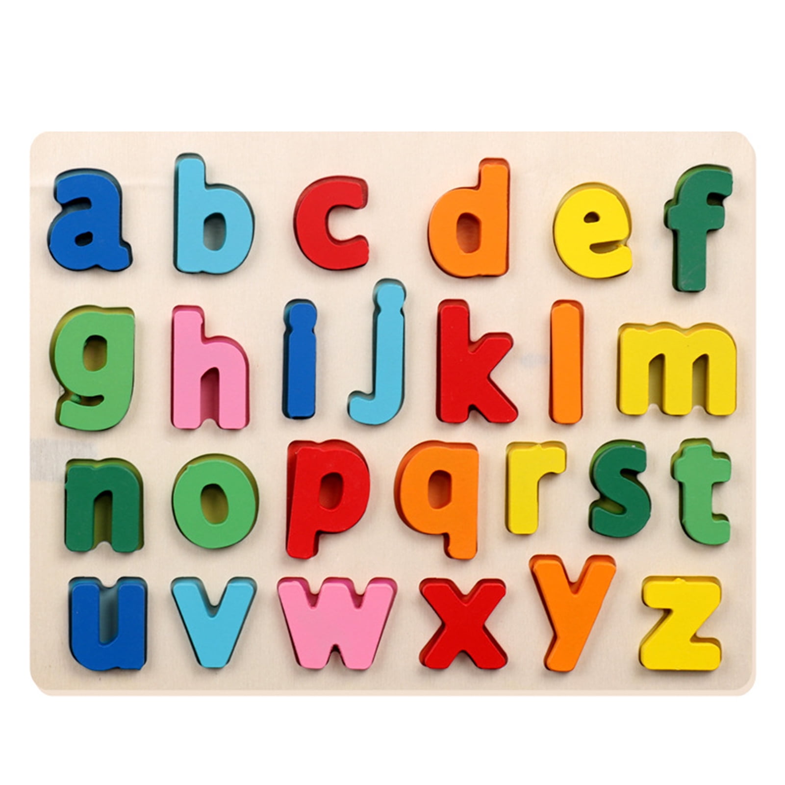 Temacd Alphabet ABC Numbers Wooden Puzzles Board Educational Children ...