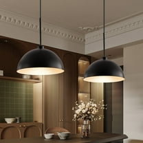 2-Light Linear Pendant for Kitchen Island, 35.45 Inch with Metal Dome ...