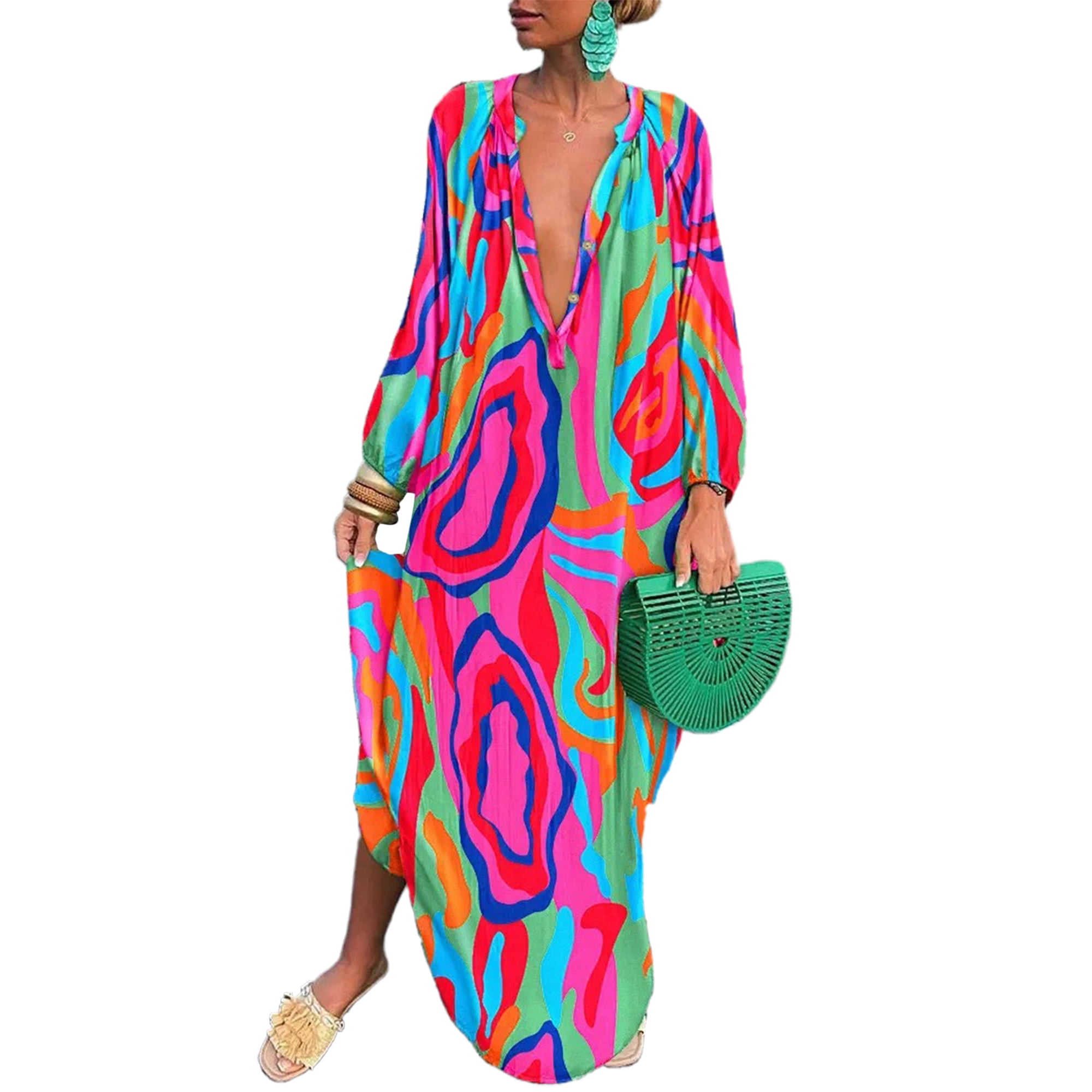 Click here for Innerwin Dress Button Down Women Maxi Dresses Autu... prices