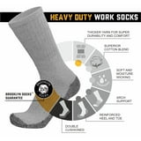 Heavy Duty Workwear Thick Cotton Crew Socks, Steel Toe, (Gray, 6 pairs ...