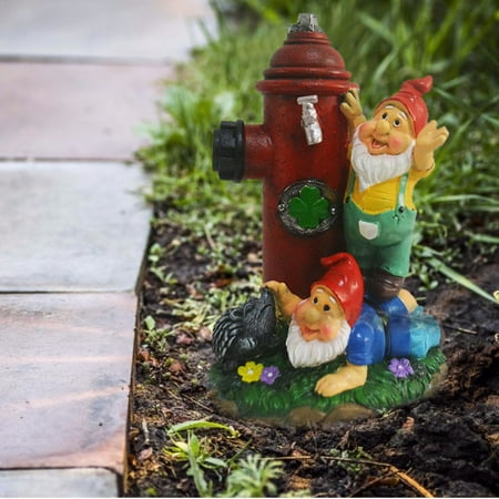 Hydrant Dwarfs Resin Creative Fire Hydrant Garden Dwarf Gnome Figurine ...