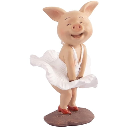 Resin Pig Statue, Mini Piggy Figurine, Lucky Animal Sculpture Model For ...
