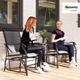 HZshop Outdoor 2-Seat Glider Rocking Chair Loveseat with Coffee Table ...