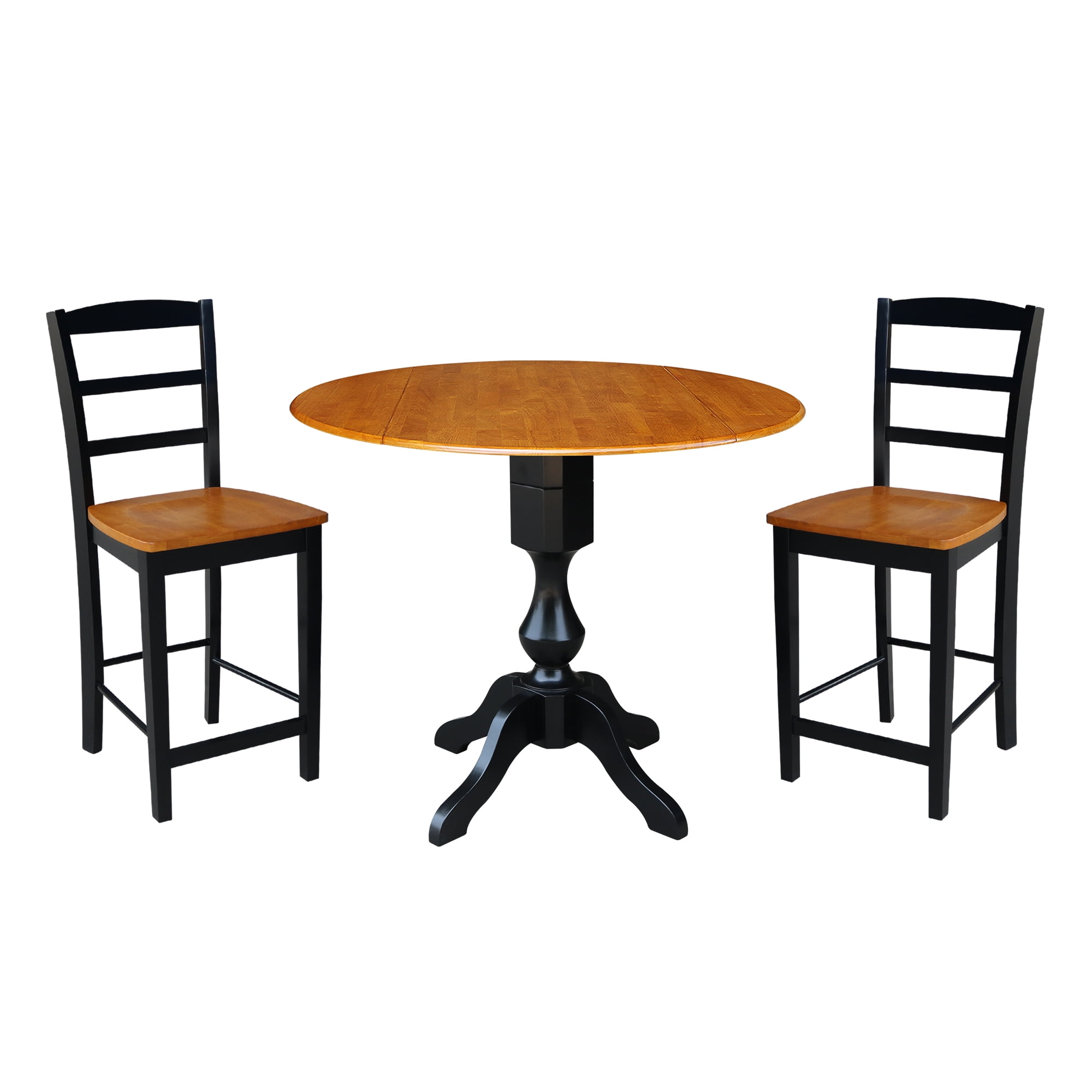 International Concepts 3 Piece Solid Wood Gathering Height Dining Set