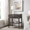 Bowery Hill Wood Drawer Nightstand Table with AC/USB Charger in Gray ...