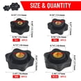 32 pieces of star-shaped handles black nylon knob type threaded handles ...