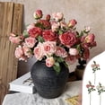 CaiYueKe Vintage Burned Edge Faux Roses Artificial Flower Stems Three ...