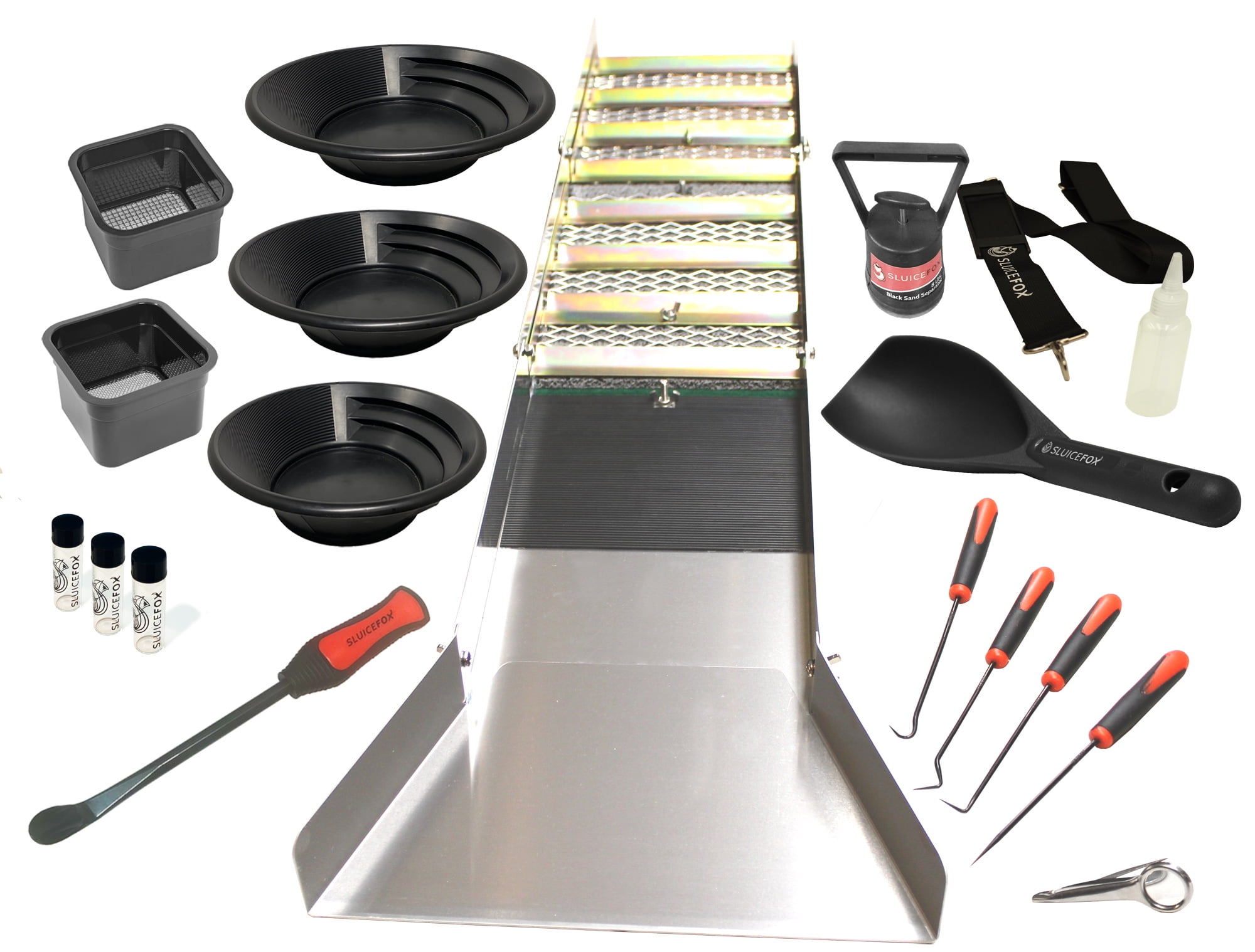 Sluice Fox Complete Gold Mining Kit; Folding 50 inch Gold Sluice Box ...