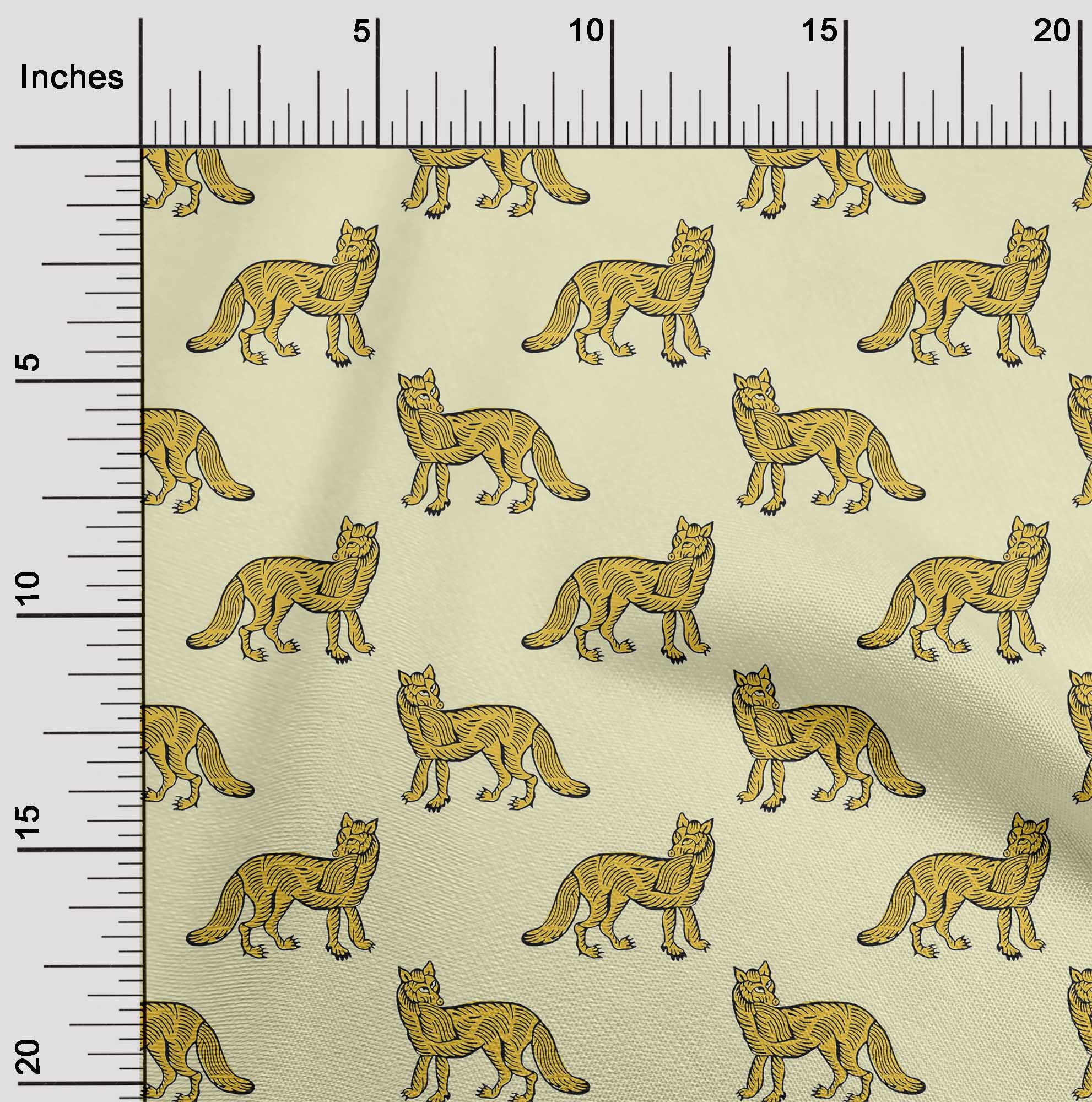 oneOone Georgette Viscose Fabric Fox Block Print Fabric By The Yard 42 ...