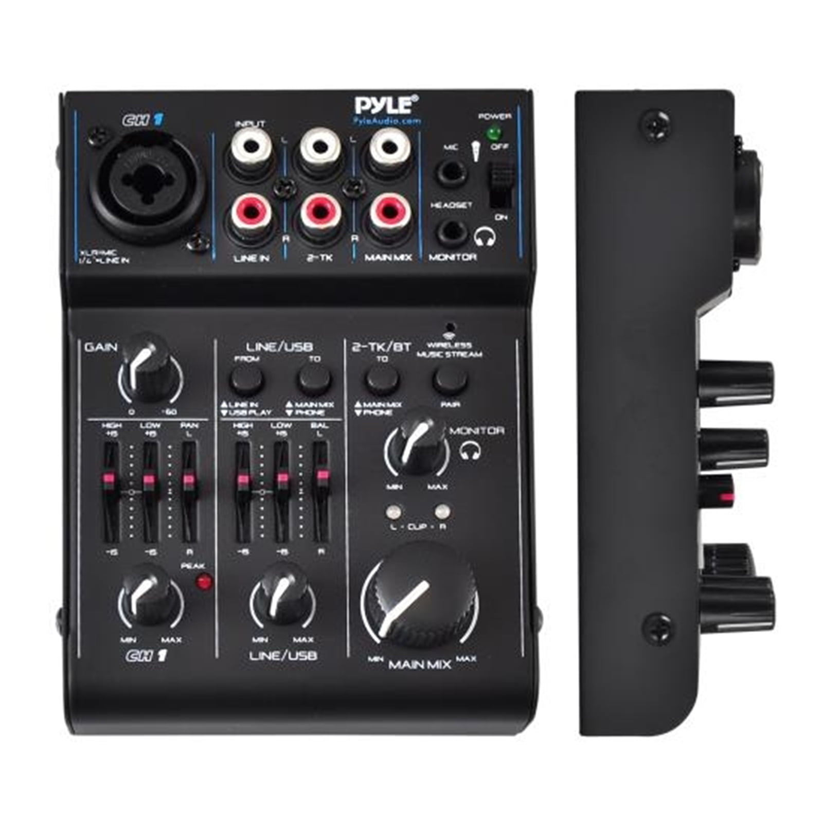BT 3-Channel Mixer DJ Controller Audio Interface, 18V Phantom Power ...