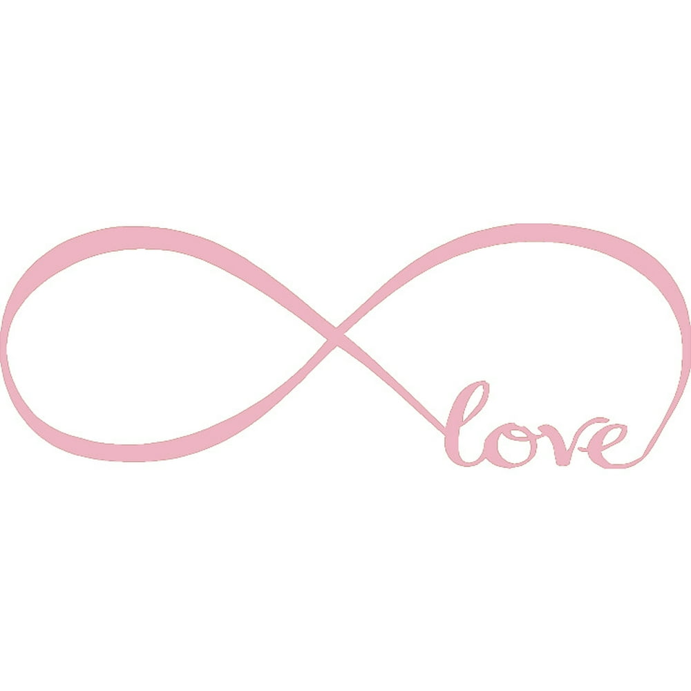 Pink 7" x 22" Infinity Symbol Word Love Vinyl Art Decal - Walmart.com ...