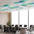 2 Pack Teal Beige Ink Marble Fluorescent Light Covers for Ceiling ...
