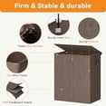 140L Laundry Hamper 2 Section, Double Laundry Basket with Lid, Large ...