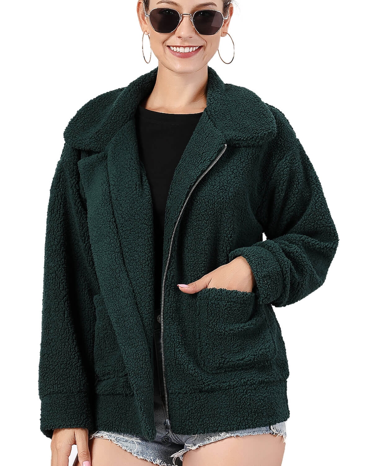 As Rose Rich Women's Fleece Jacket Sherpa Coats,S-XL - Walmart.com