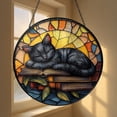 Black Cat Literary Mosaic Stained Glass Style Suncatcher Window Hanging ...