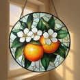 Citrus Orange Blossom Stained Glass Window Suncatcher, Floral Fruit ...