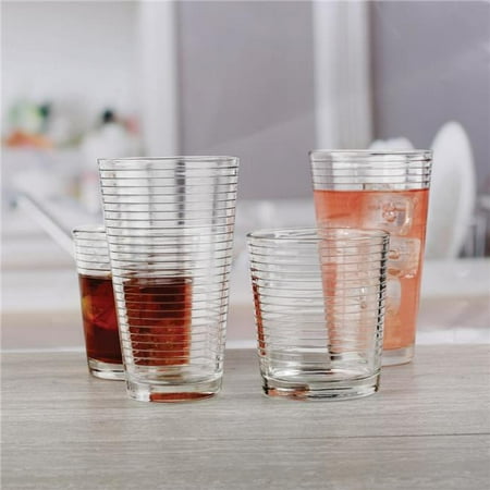 Circleware 40228-AM Hoop Entertaining Glassware Set, Clear - 16 Piece ...