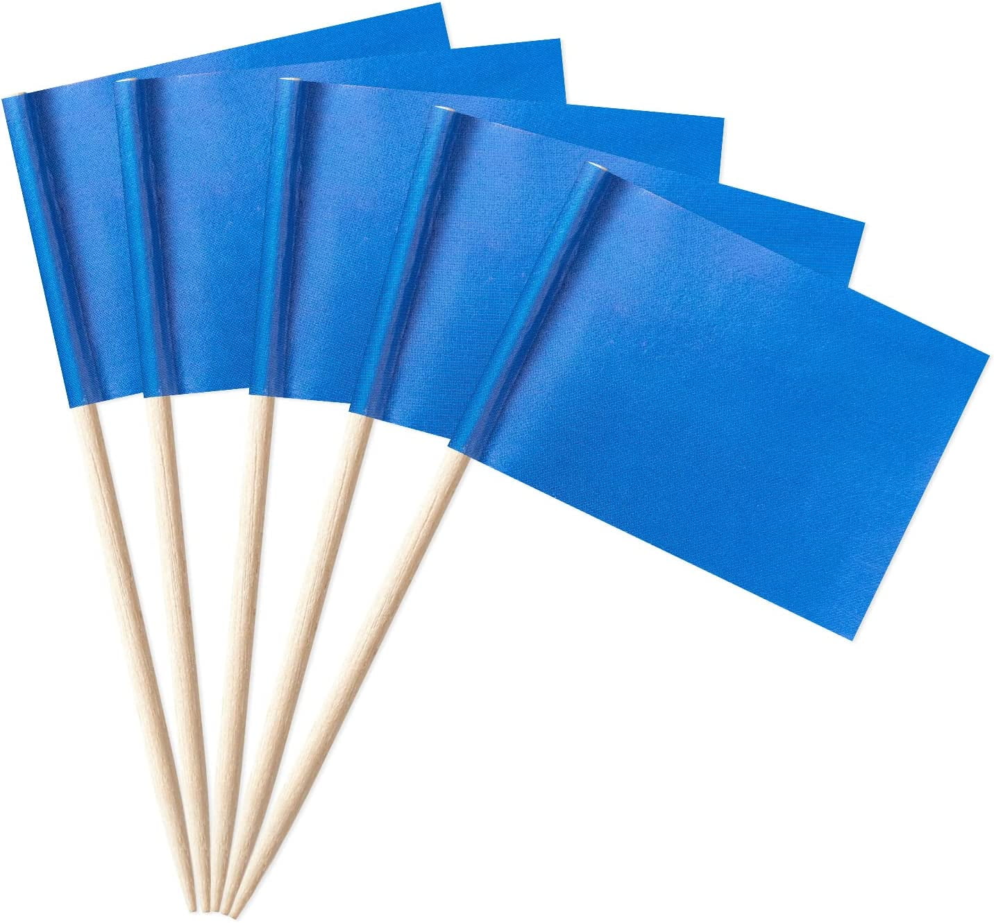 100 Pcs Solid Blue Toothpick Flags Small Mini Plain Navy Blue Cupcake ...