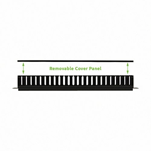NavePoint 1U Plastic Rack Mount Horizontal Cable Manager Conducto Cana ...