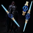 Uutvery Fire Sword Double-Edged Lightsaber, Retractable Light Up Sword ...