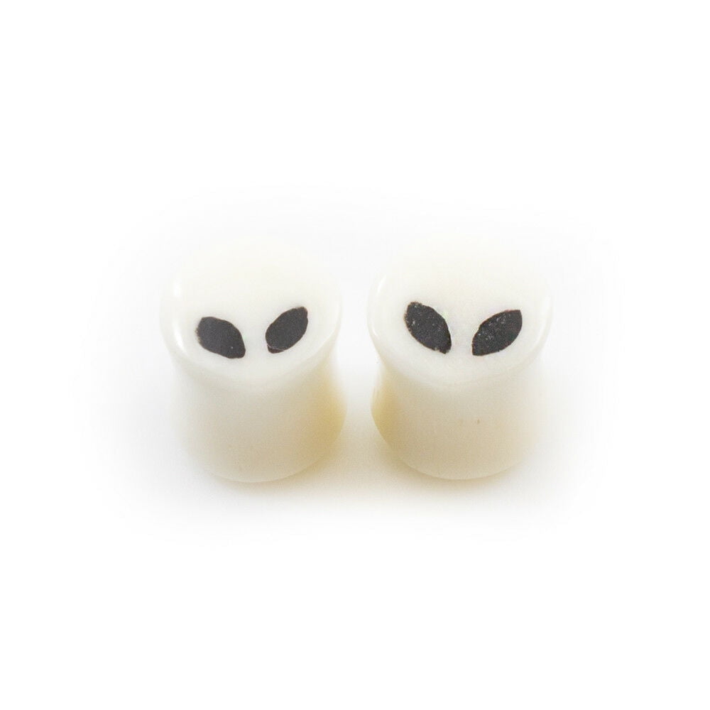 Pair of Ear Plugs made of Organic Horn Bone with Alien Design - Walmart.com