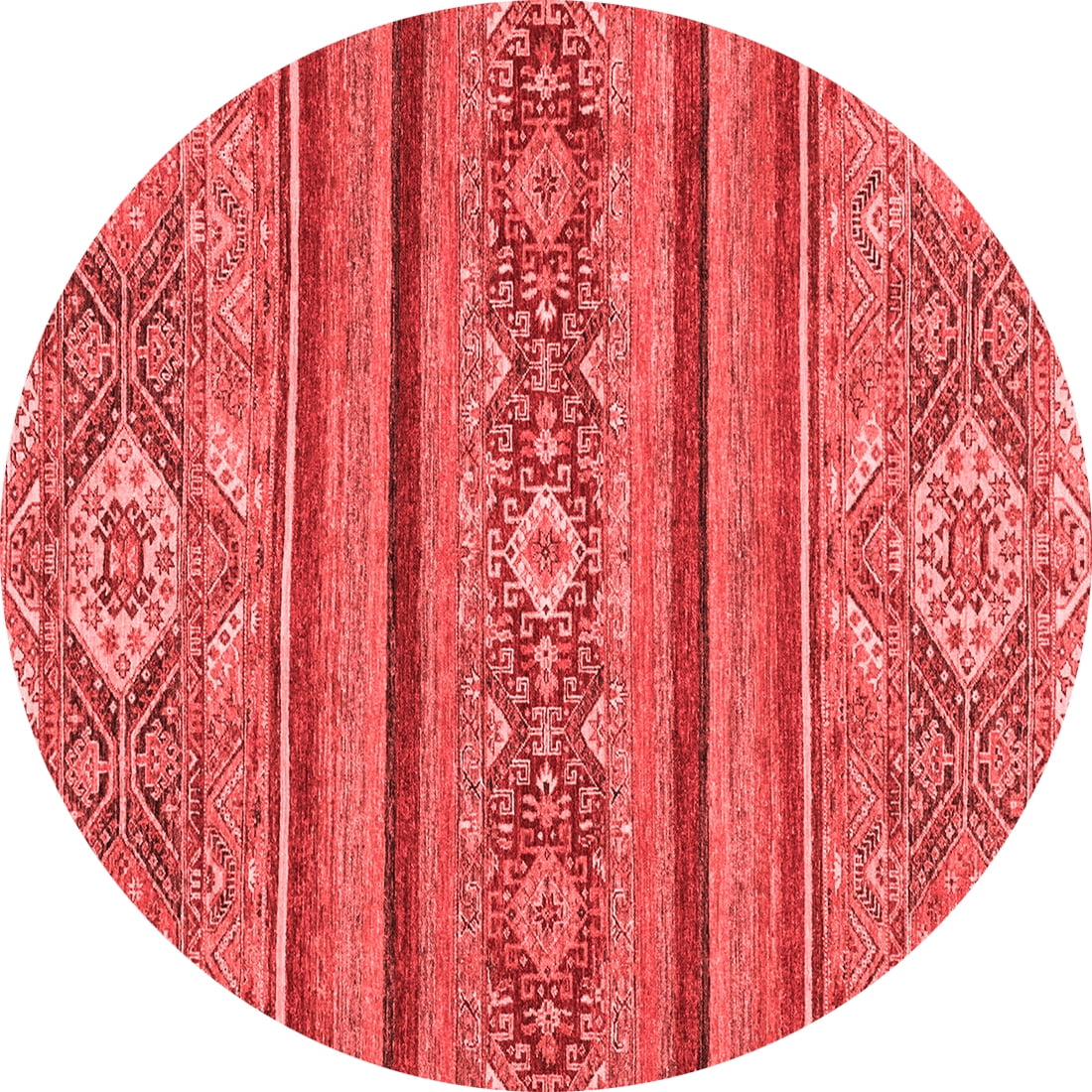 Ahgly Company Indoor Round Abstract Red Modern Area Rugs, 8' Round ...