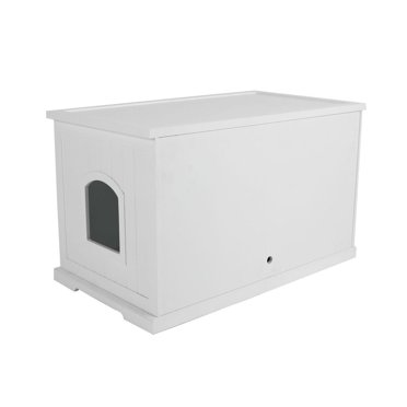 Pefilos 37" Enclosed Litter Box Enclosure Hidden Cat Washroom Bench,Cat ...