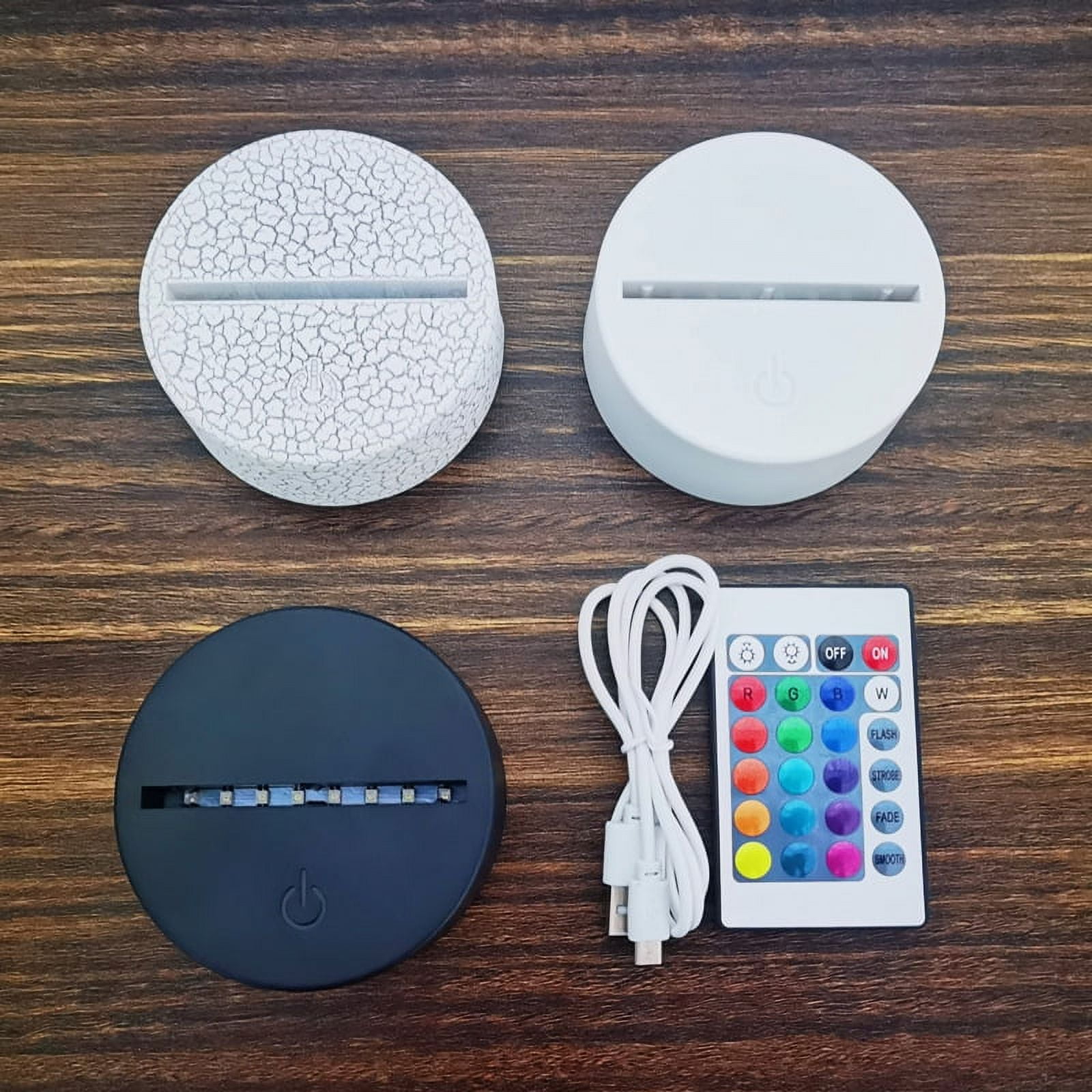 Base de luz nocturna 3D con control remoto táctil, luz nocturna LED ...