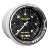 Auto Meter 200752-40 - Marine 3.37" Carbon Fiber In-Dash Mount Electric ...
