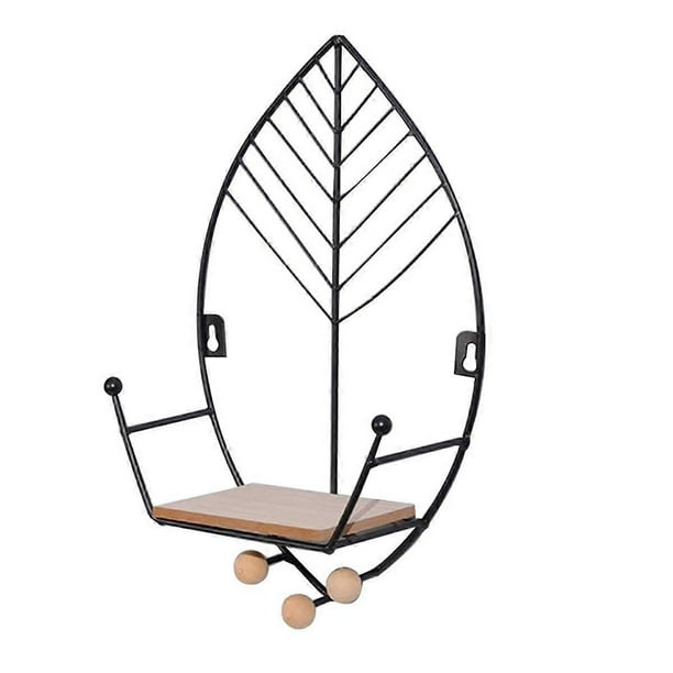 Leaves Shape Floating Shelves Metal Wall Decor,Wood Wall Mounted ...